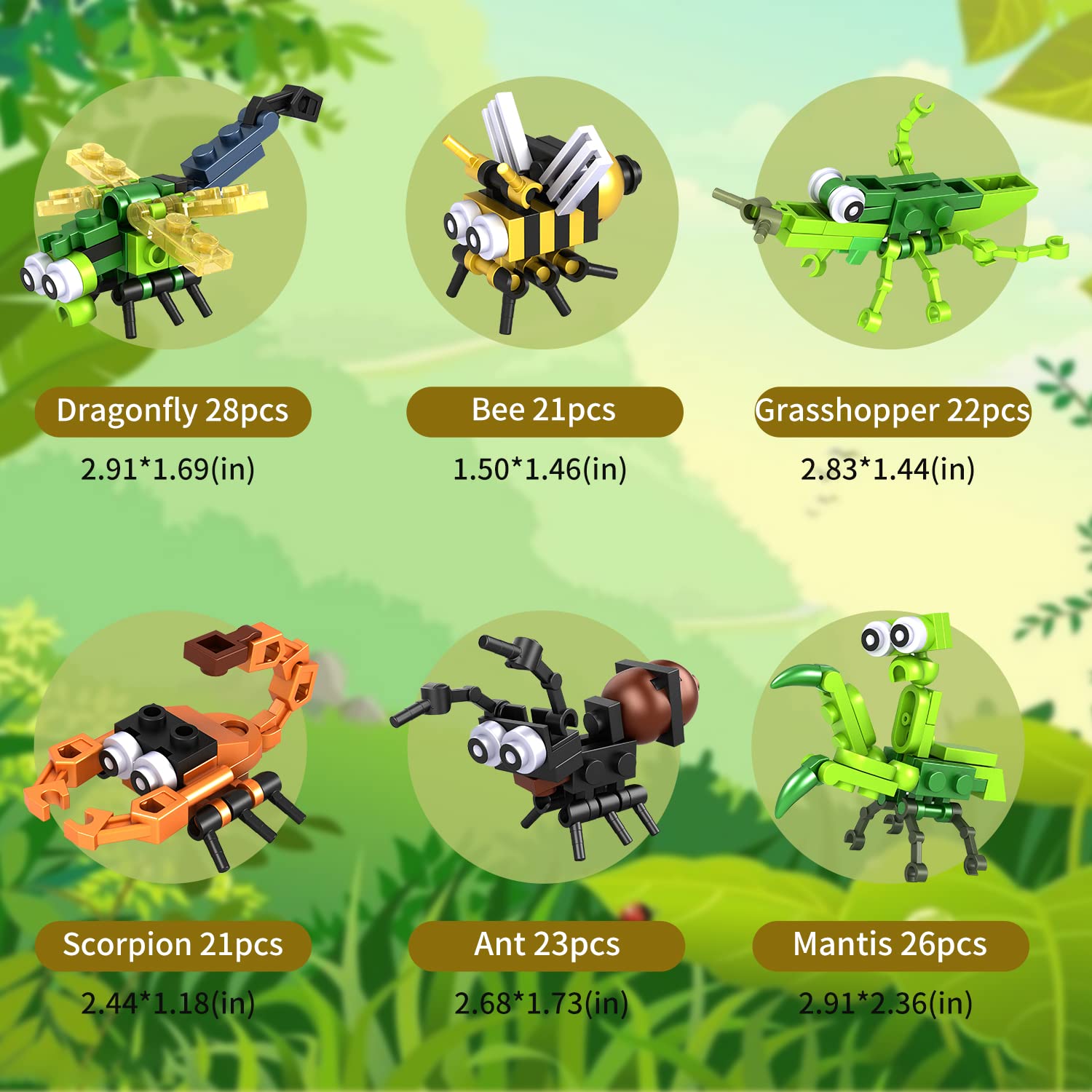 Mua WINGIFT 12 in 1 Pre Filled Insect Building Block Set-12 Pcs Mini ...