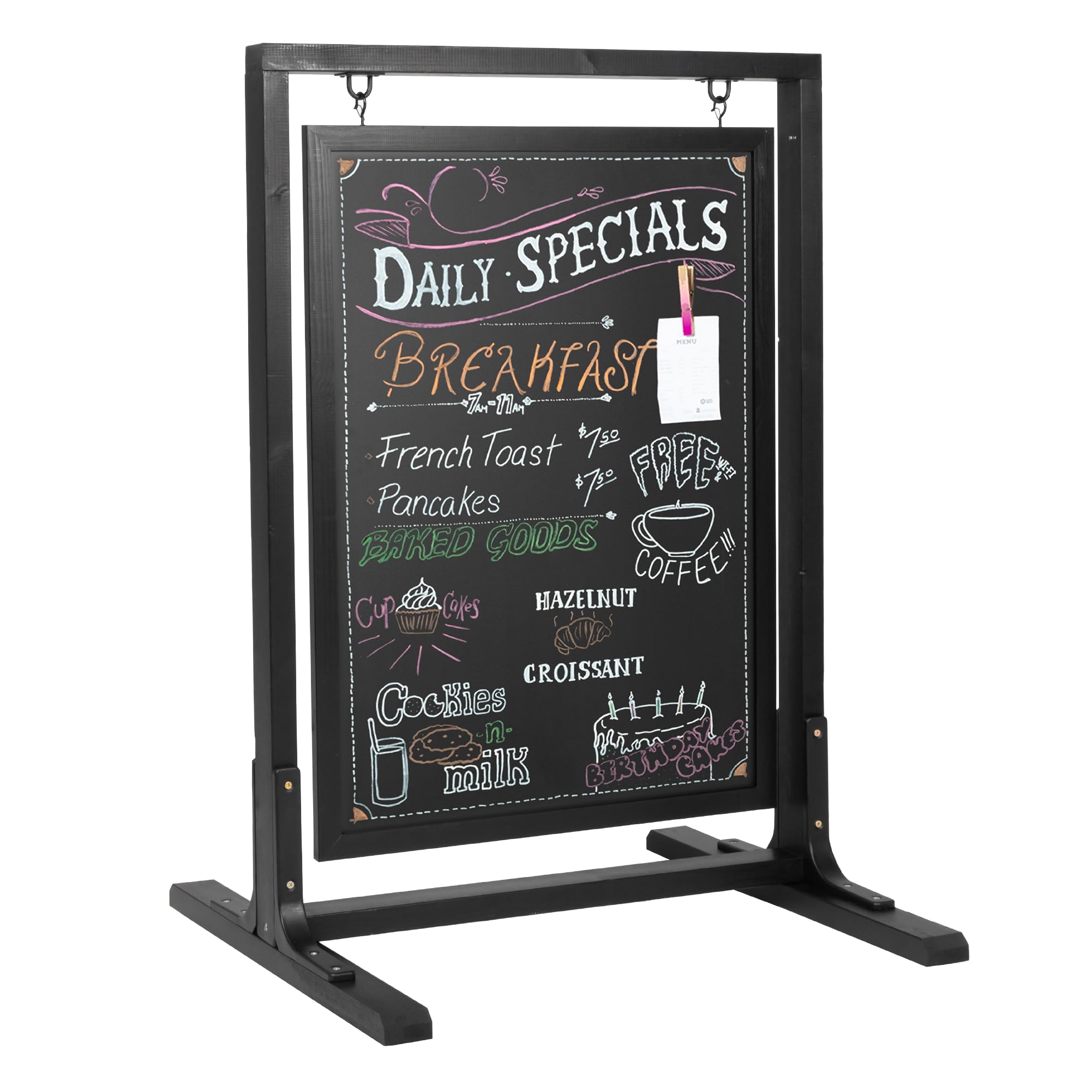 Ilyapa Double Sided Swinging Chalkboard Sidewalk Sign 30 x 40 Inches ...