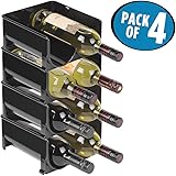 mDesign Vertical Stacking Wine Rack - Crystal Clear Bottle Rack ...