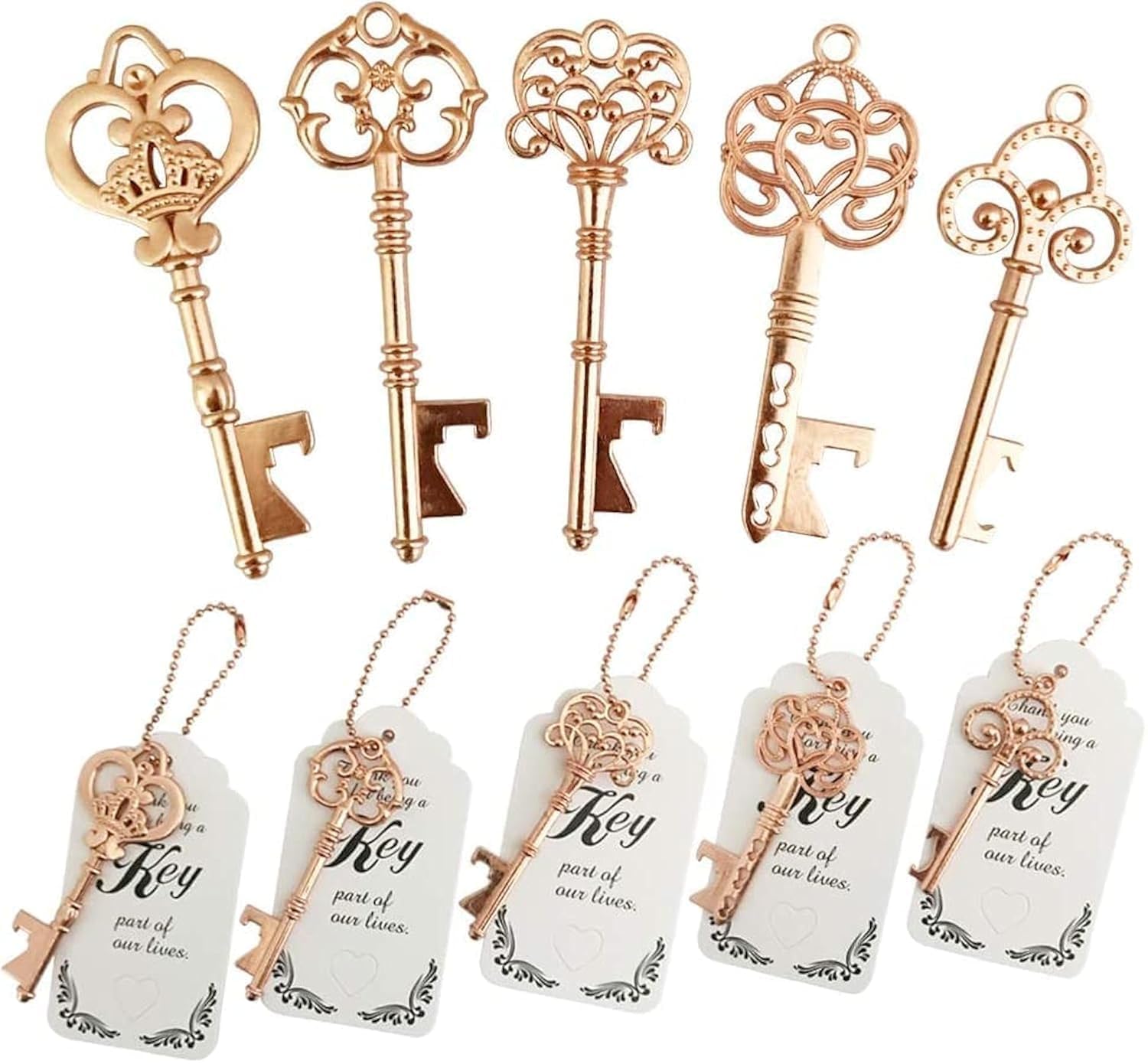 WODEGIFT 50 PCS Wedding Favors Key Bottle Openers,Bridal Shower Party ...