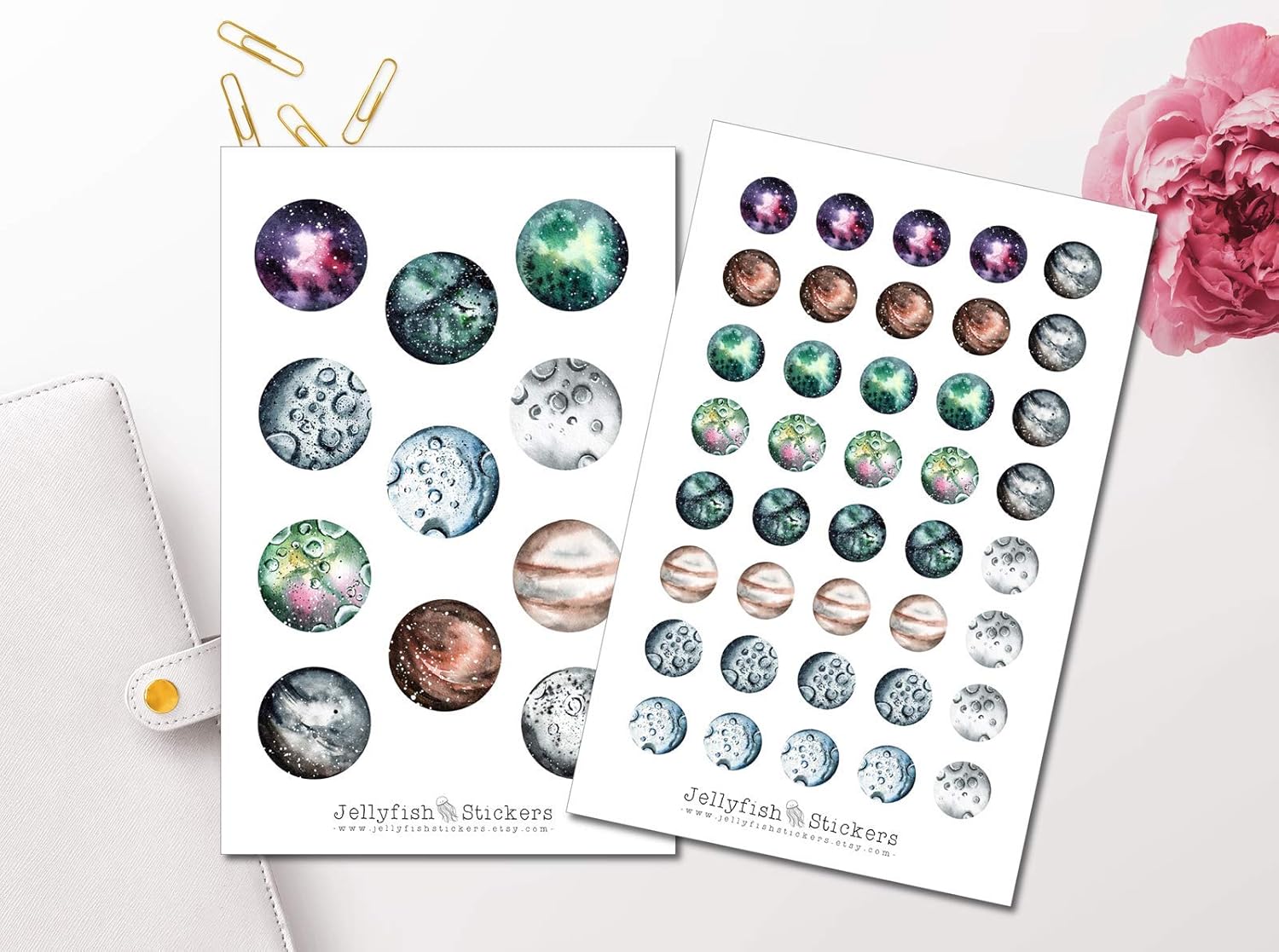 Planeten Sticker Set | Aufkleber Weltall | Journal Sticker | Sticker ...