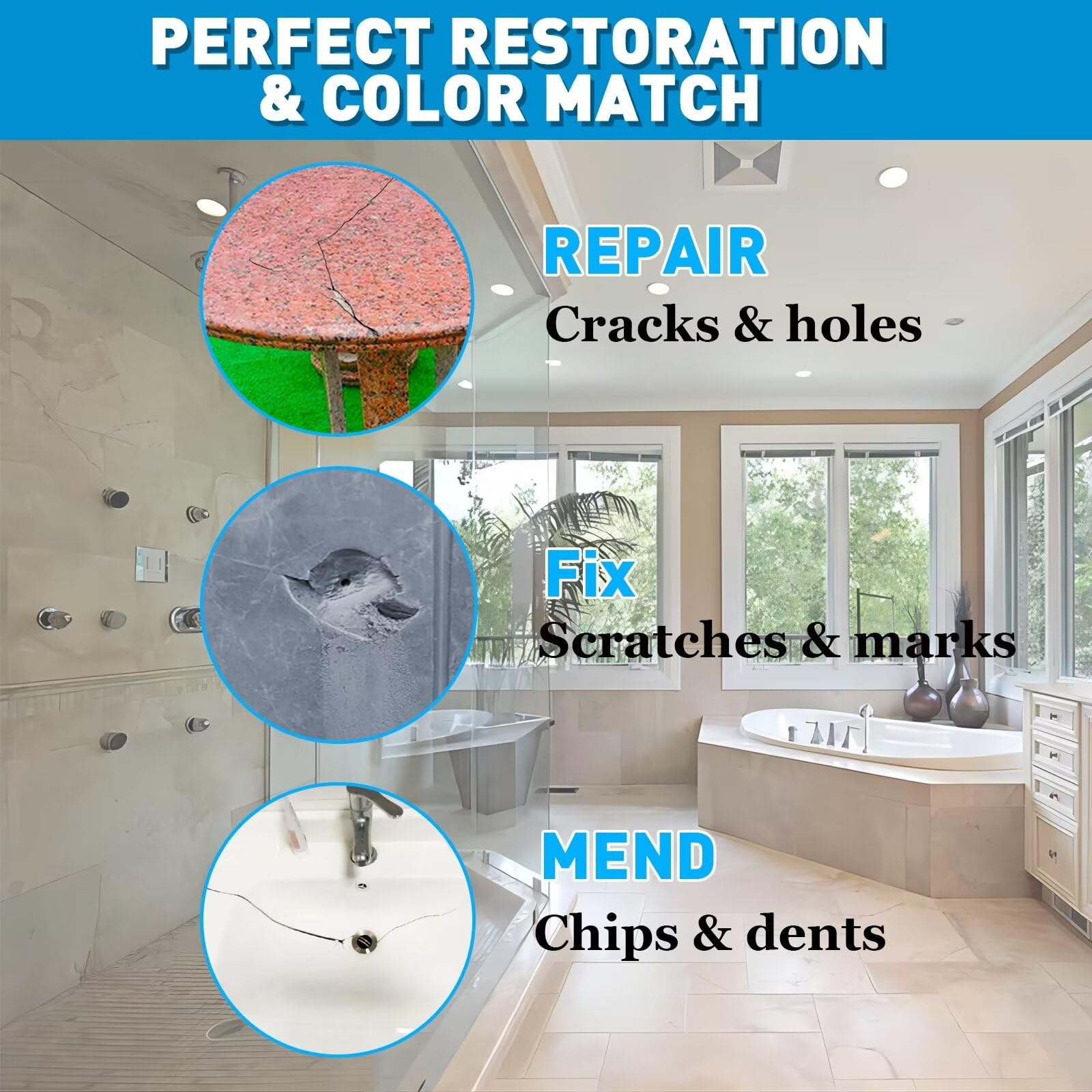 Mua Tile & Fiberglass Quartz Countertop Repair Kit, Granite & Tub ...