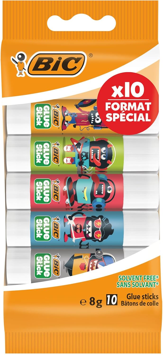 BIC ECOlutions White Glue Sticks 8 g – Recycled Plastic – Assorted ...