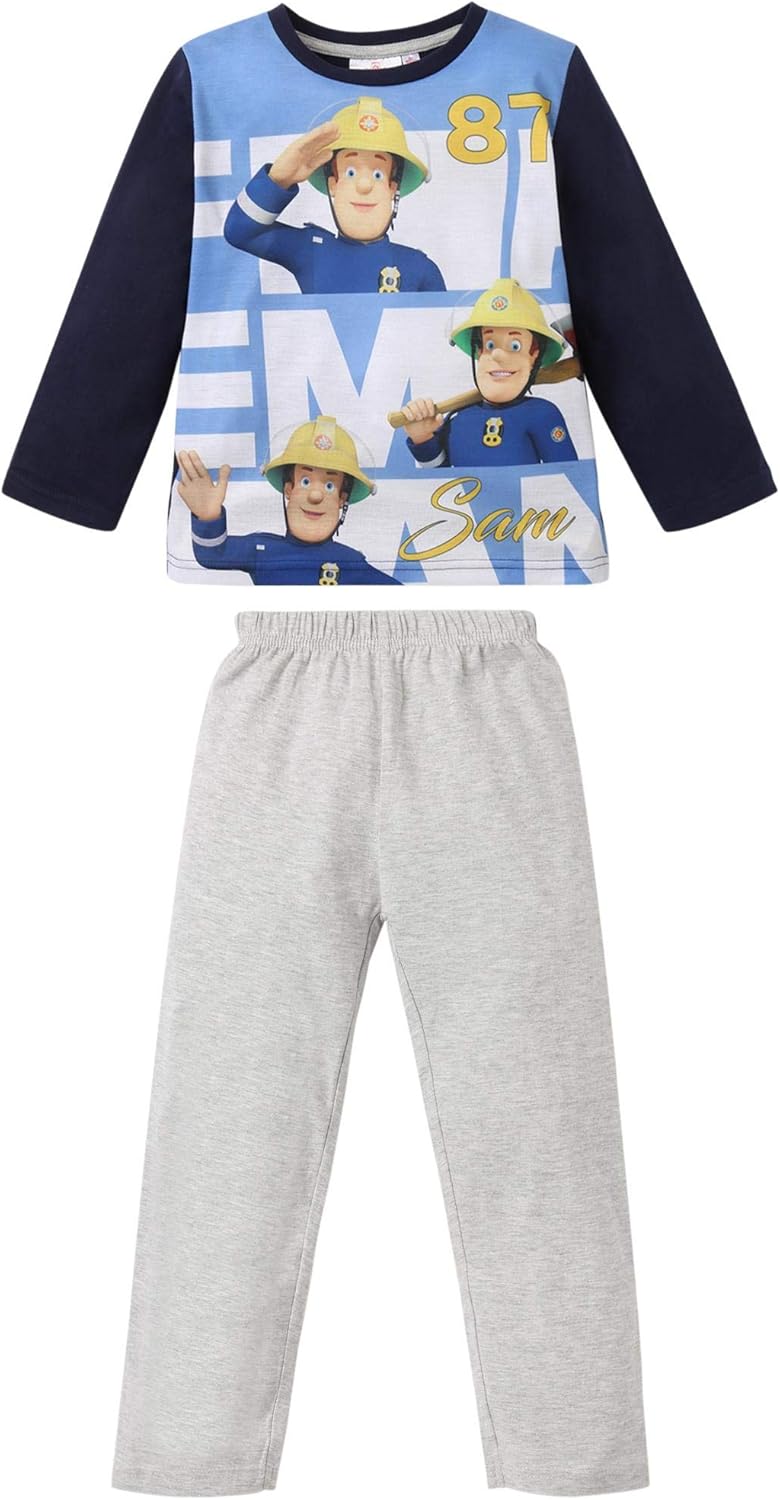 Sam le Pompier Pyjama Garçon, Bleu Marine, 6 ans: Amazon.fr: Vêtements ...