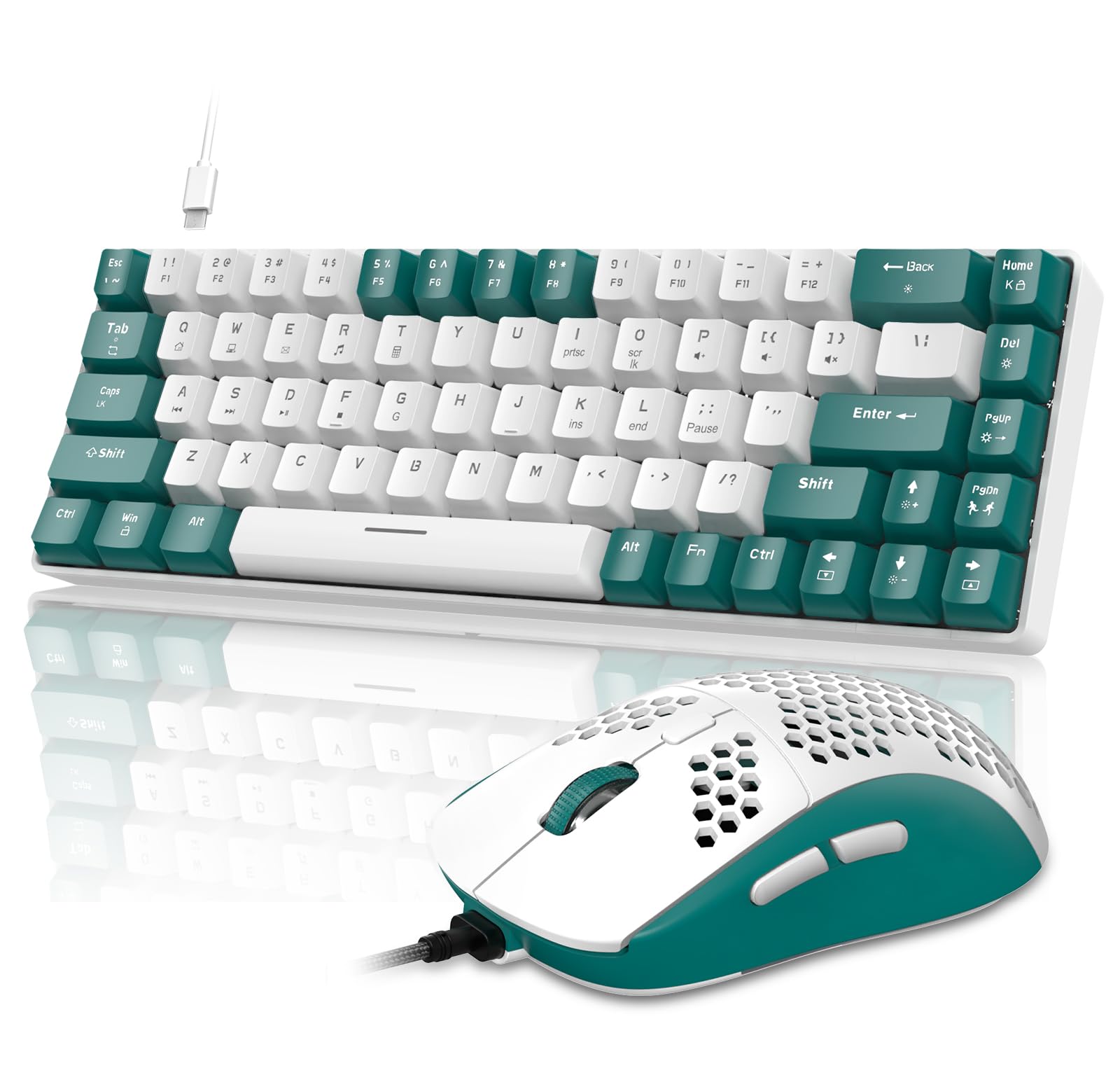 LexonElec 60% RGB Gaming Keyboard and Mouse Combo,Wired Mechanical ...