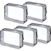 Amazon.com: 5 Pack Clear Plastic Zippered Toiletry Carry Pouch TSA ...