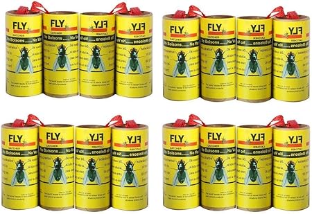 16 Pack Pesticide Free Fly Paper, Sticky Fly Catchers Set for Indoors ...