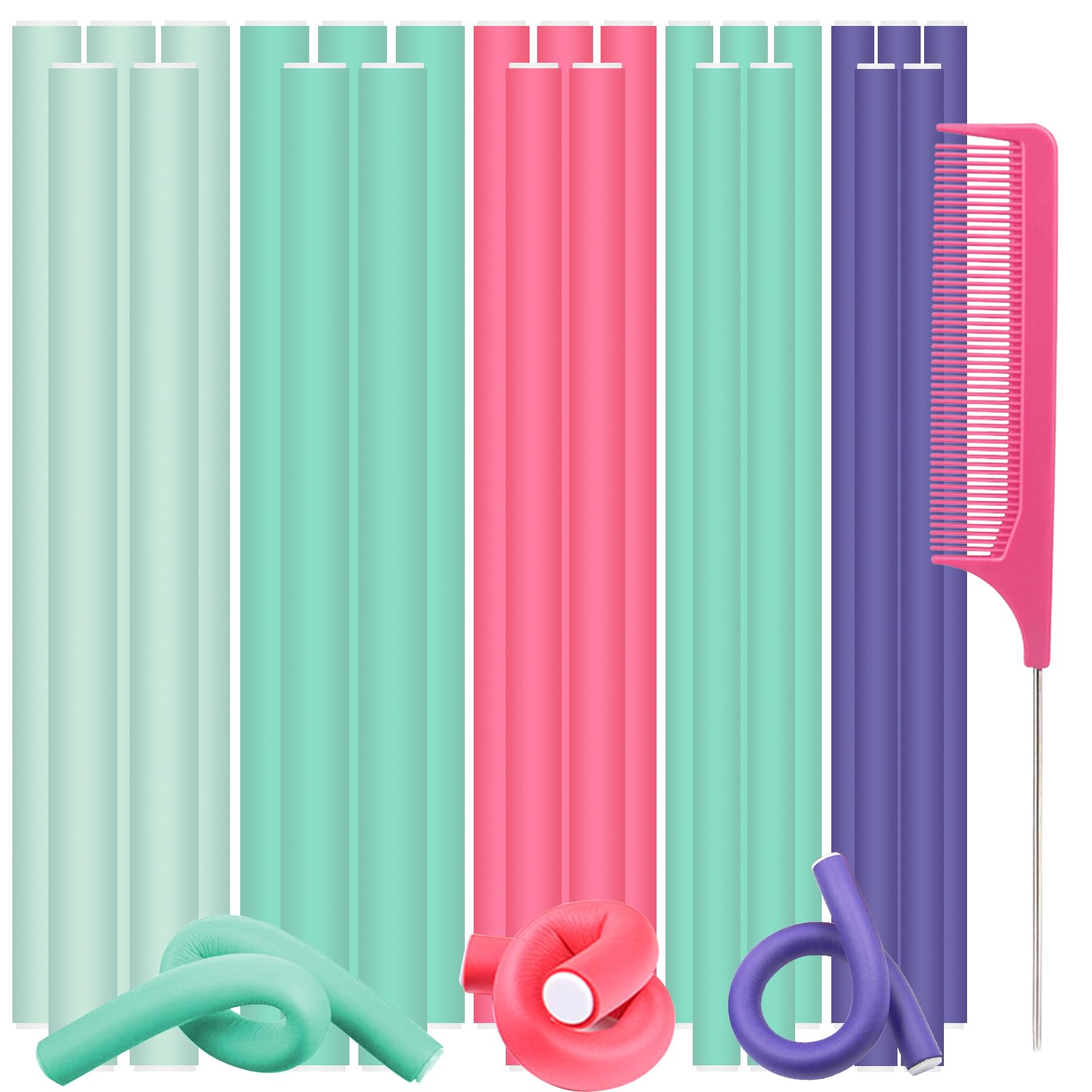 Mua 30 Pcs Hair Curling Rods Flexible Twist Foam Hair Rollers Soft No ...