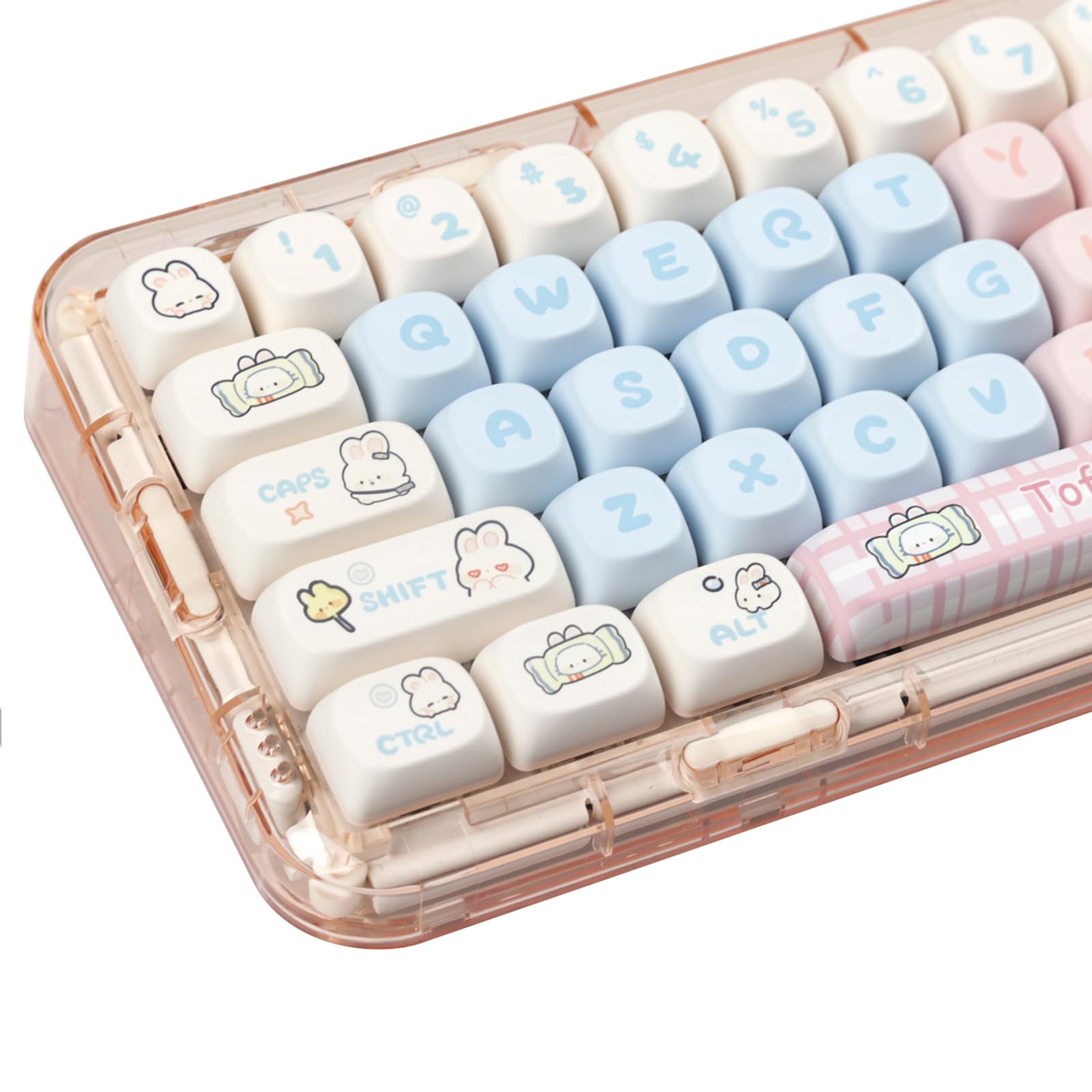 Pink PBT Keycaps MOA Profile Cute Keycap Set 139 Keys Milk Candy Rabbit ...