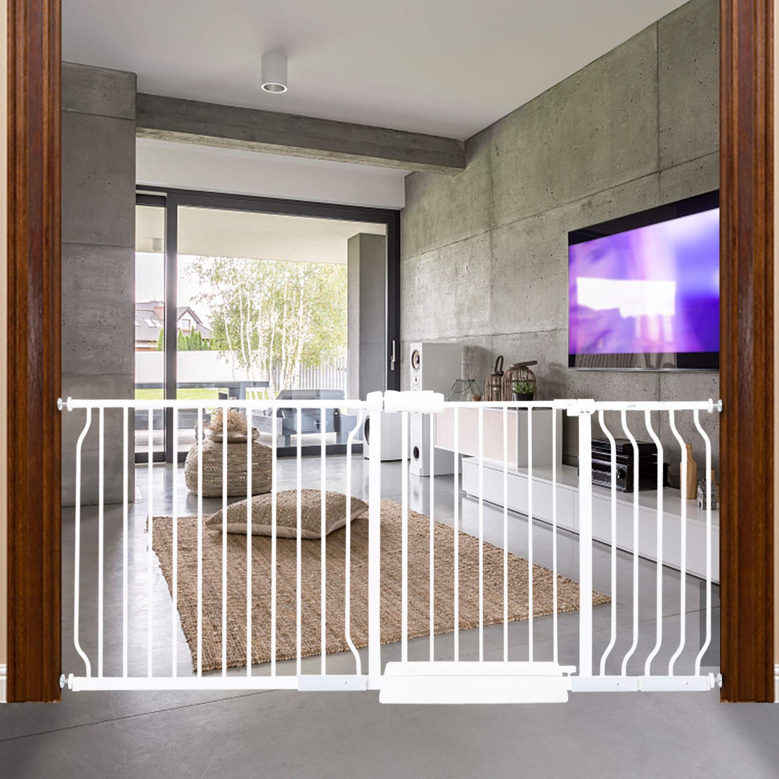 HOOEN Extra Wide Baby Gates 67-71.5 Inch Child Safety Gates for Stairs ...