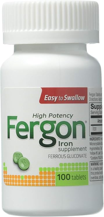 Amazon.com: Fergon High Potency Iron Supplement, 100 Count: Health ...
