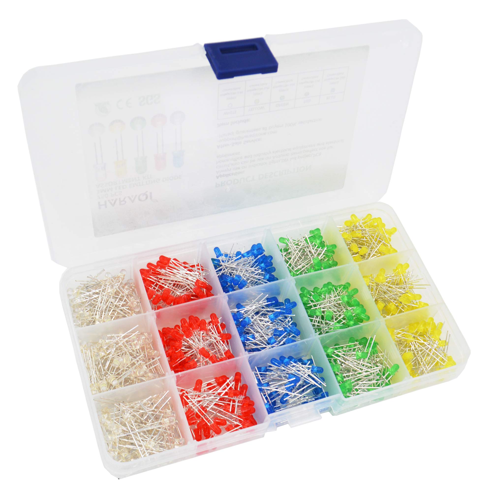 Mua 750 Pcs 3mm LED Light Emitting Diode Assortment Kit,Low Voltage ...