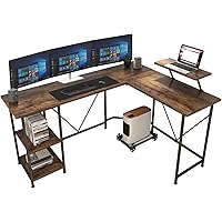 HOMCOM L-Shaped Computer Desk with Storage, Industrial Corner Table for ...