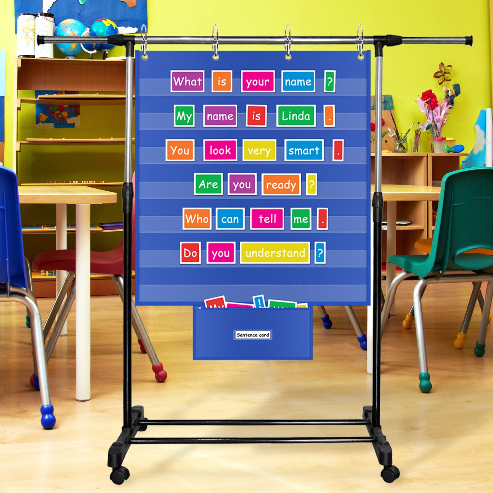 Mua Standard Pocket Chart for Classroom with Zipper Storage Bag 28"x28 ...