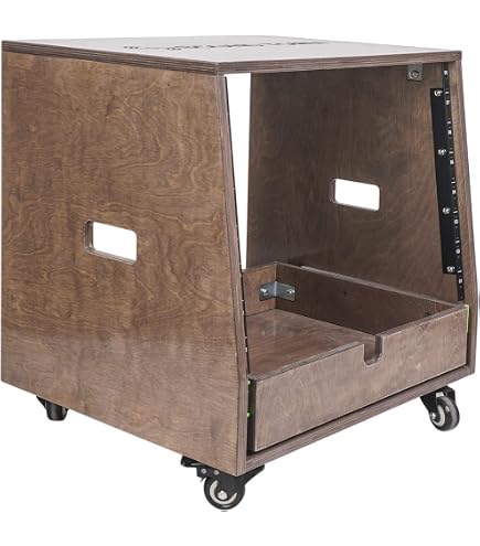 DIY Rack With Rails Sound Town DIY 8U Angled Studio Rack - Solid Birch ...
