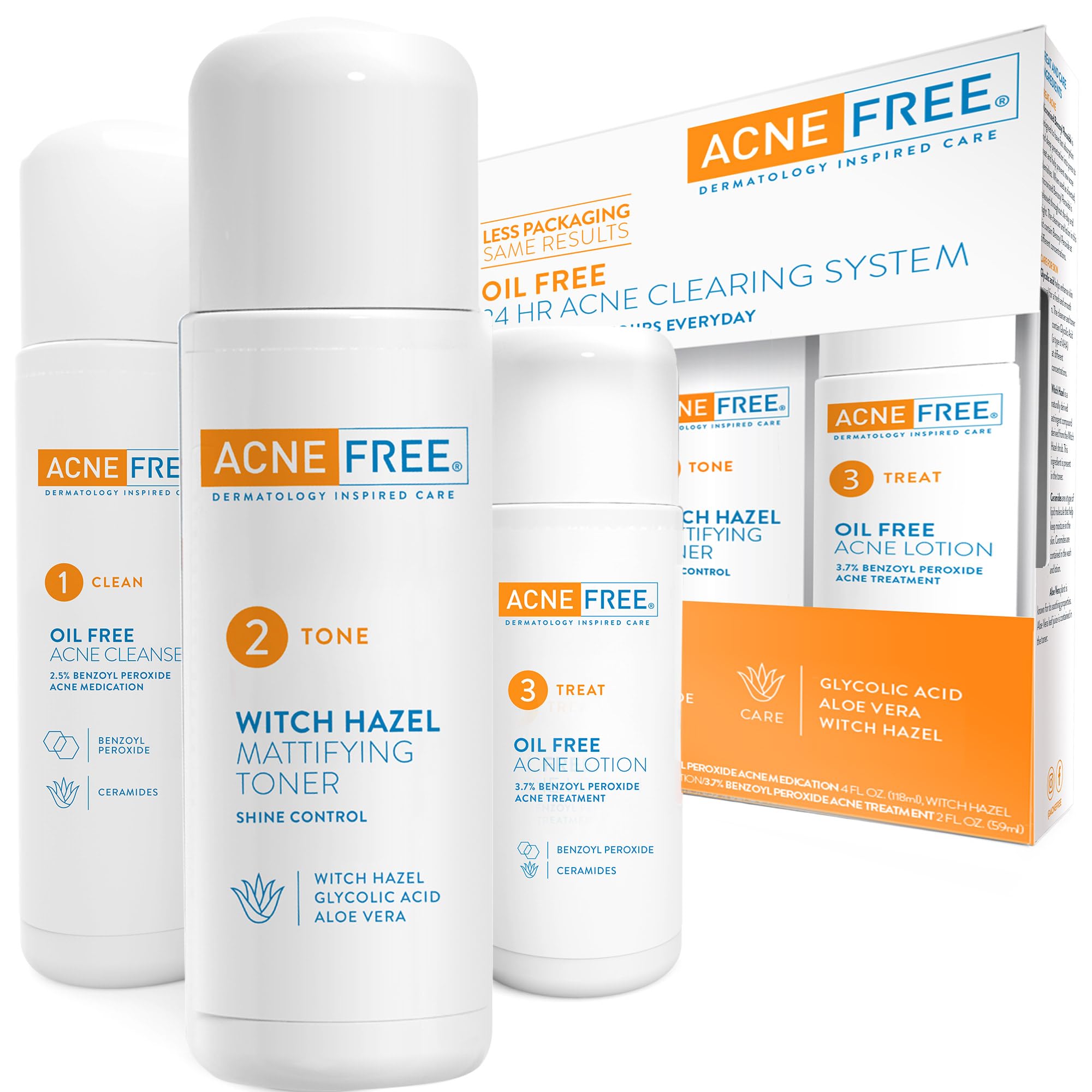 Mua Acne Free 3 Step 24 Hour Acne Treatment Kit - Clearing System W Oil ...