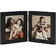 Amazon.com - decorUhome Double 4x4 Picture Frame Vertical, Engineered Wood Bifold Photo Frame ...