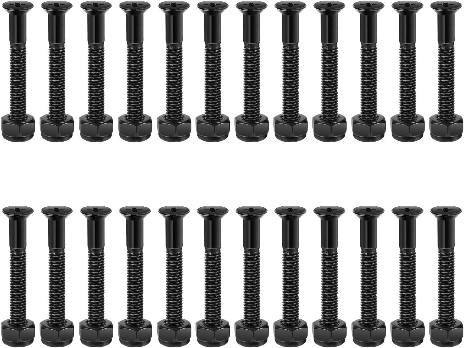 24 Pieces Skateboard Hardware Set Skate Bolts Parts Standard Cross ...