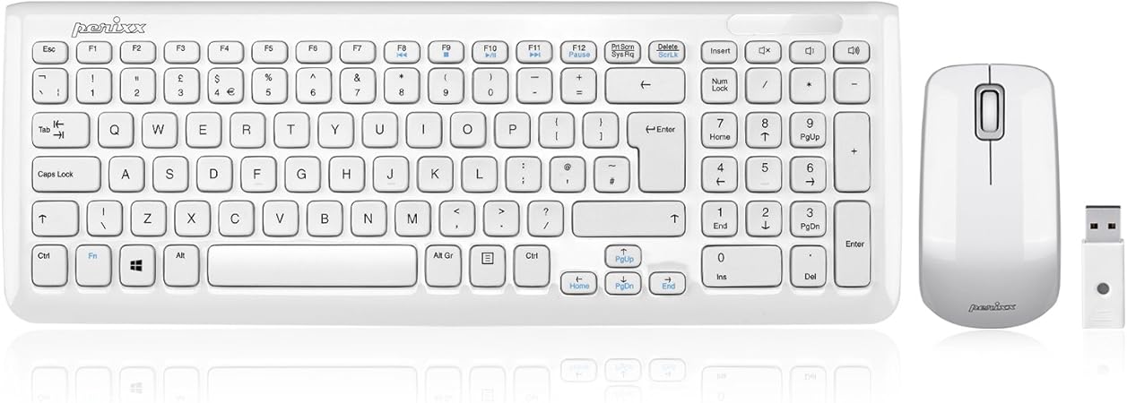 Perixx PERIDUO-710 Wireless Keyboard and Mouse Set - Chiclet Key Design ...
