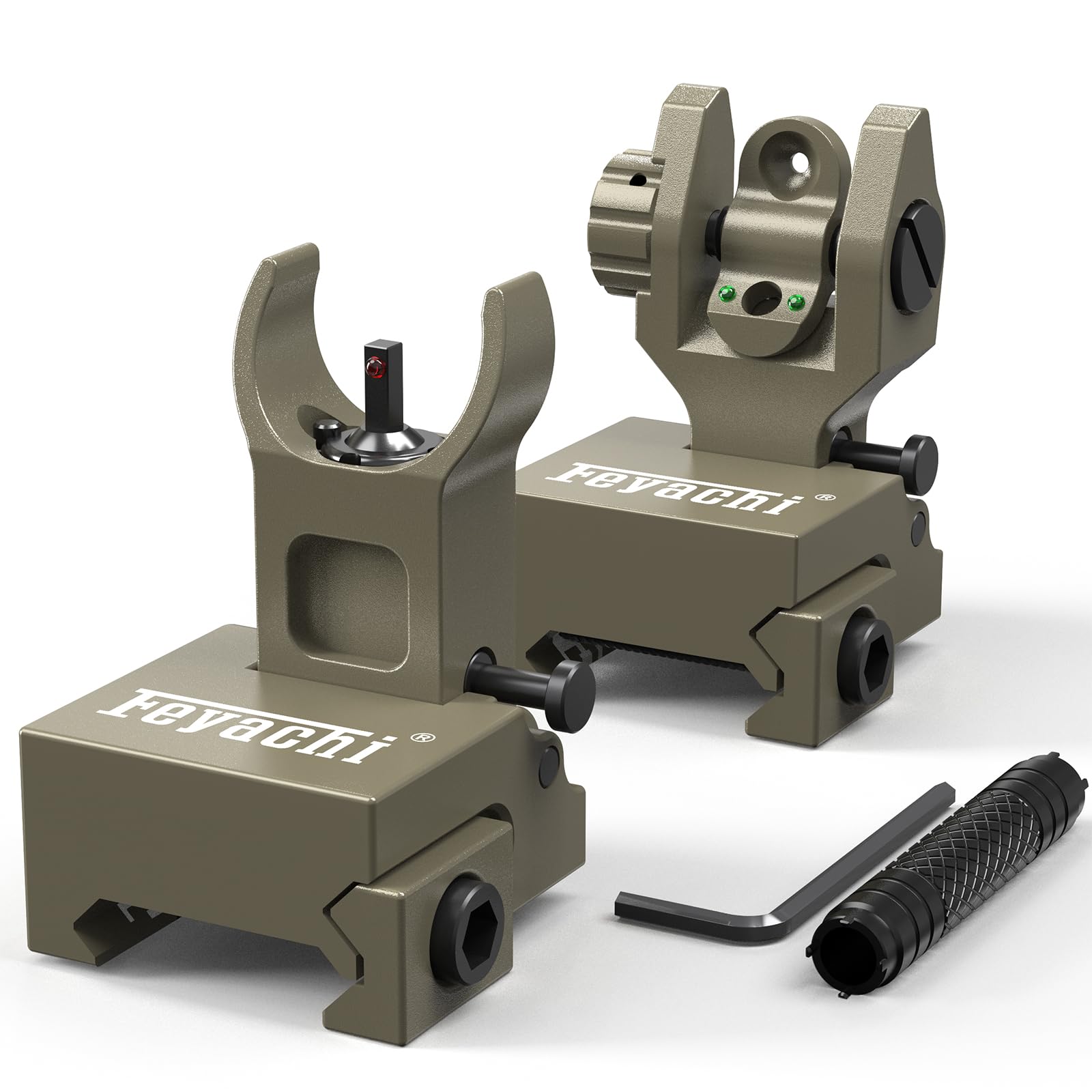 Feyachi S27 Fiber Optic Iron Sights Flip Up Front and Rear Sites with ...