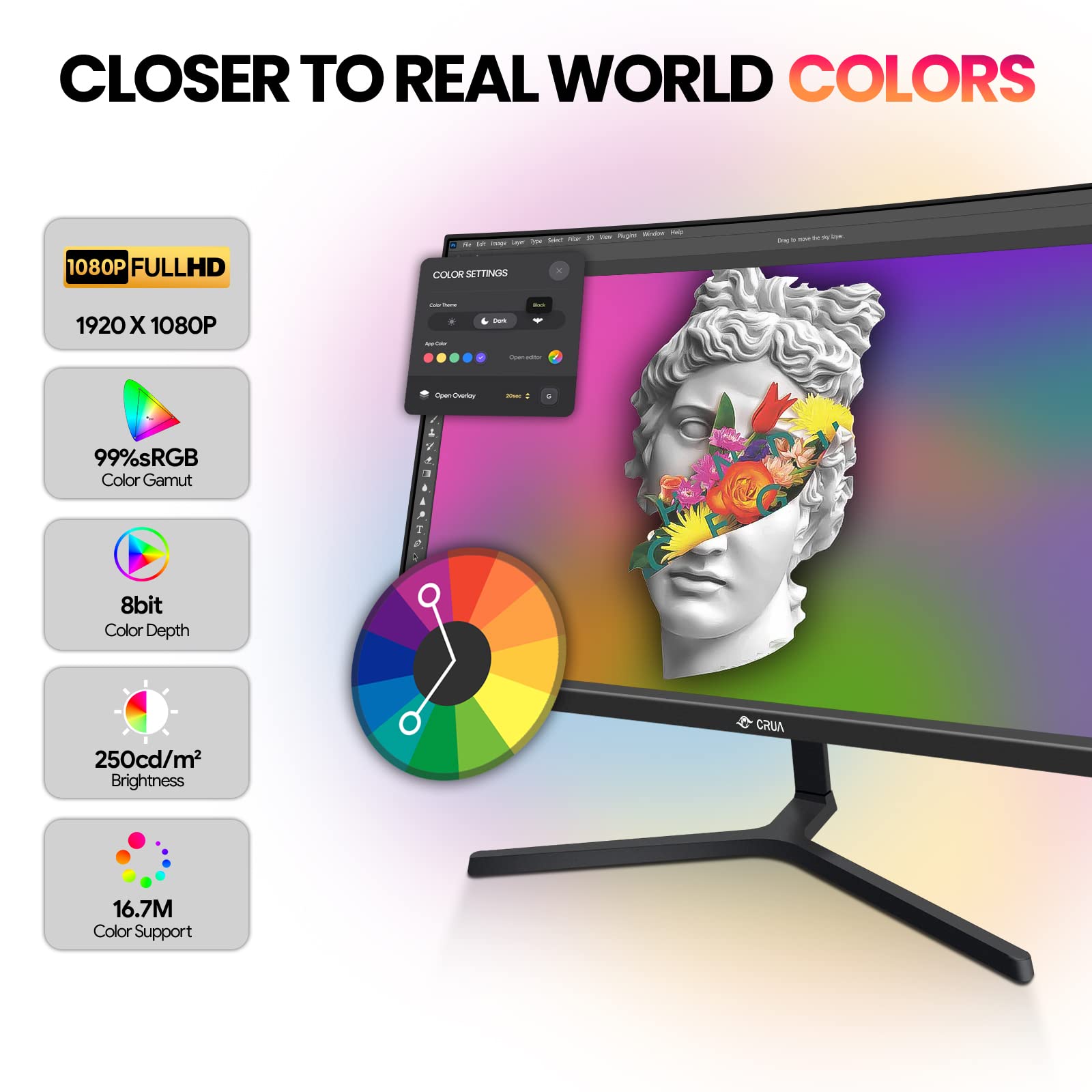 Mua CRUA 24" Curved Monitor, FHD(1920×1080P) 100HZ, 99% sRGB Color ...