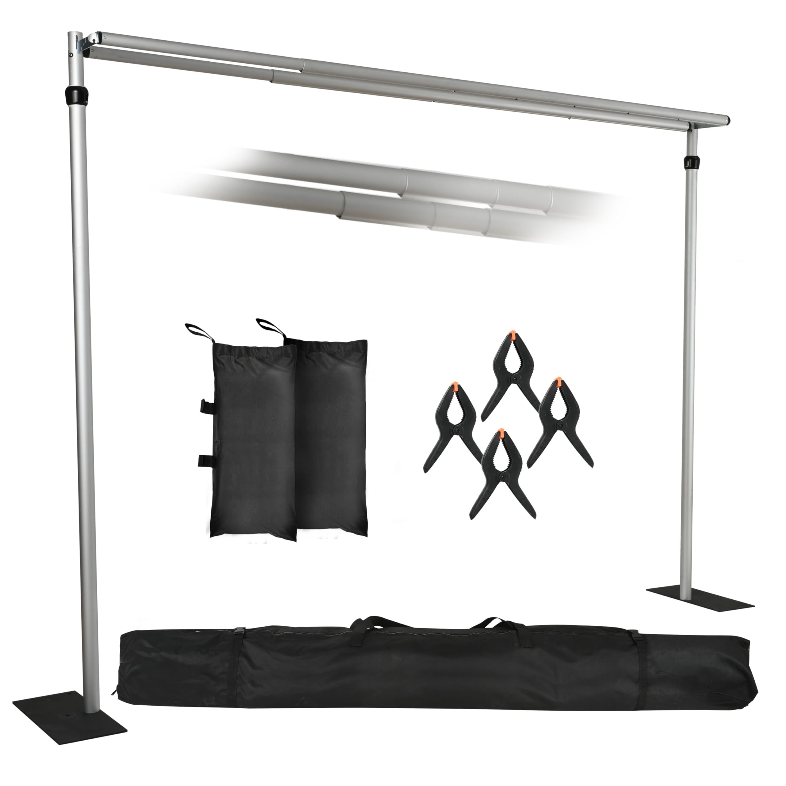 10x10Ft Double Crossbar Backdrop Stand, Heavy Duty Pipe and Drape Stand ...