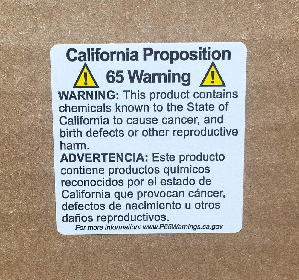 California Proposition 65 Generic Short Form Stickers, 38 mm 1.5 Inch ...