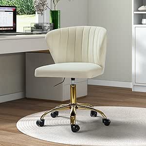 HULALA HOME Swivel Office Desk Chair Velvet Comfy Upholstered Computer ...