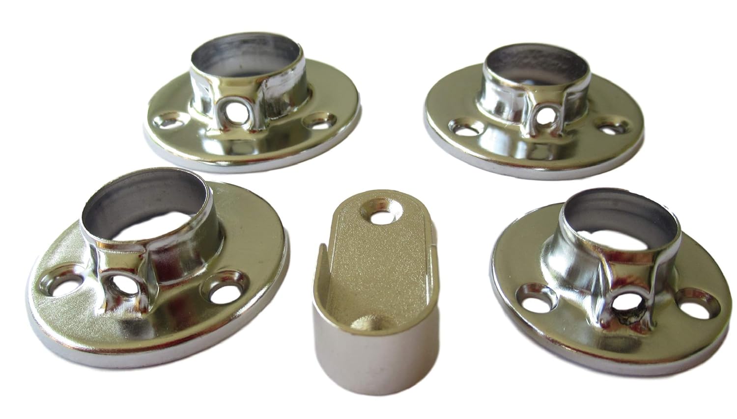 4X 16mm Rund Fixation Murale pour Tube darmoire en Acier Tubulaire ...