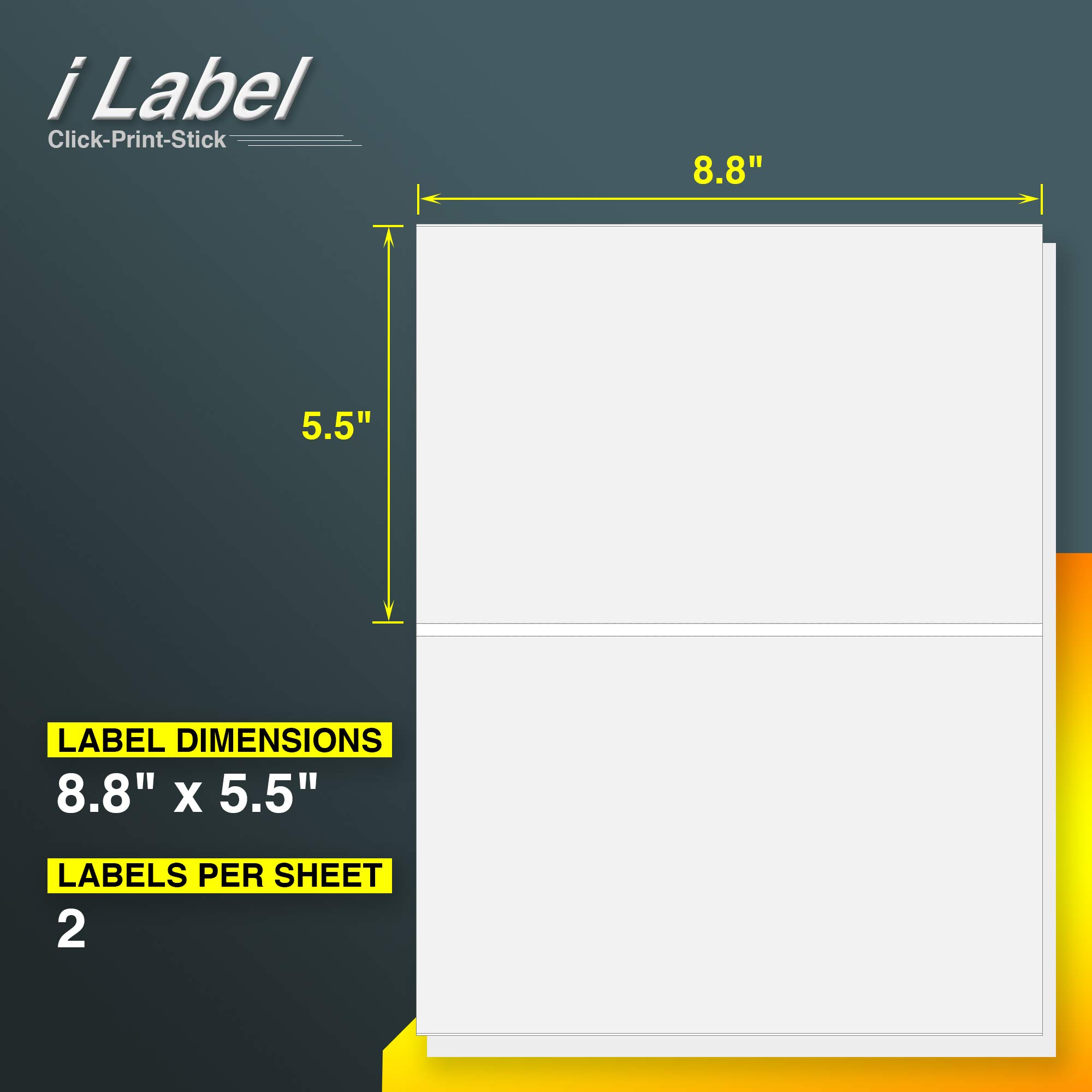Mua 8.5" x 5.5" Half Sheet Self Adhesive Sticker Paper Shipping Labels ...