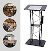 Metal Black Podium Stand Floor-Standing Lecterns Speaking Podium with ...