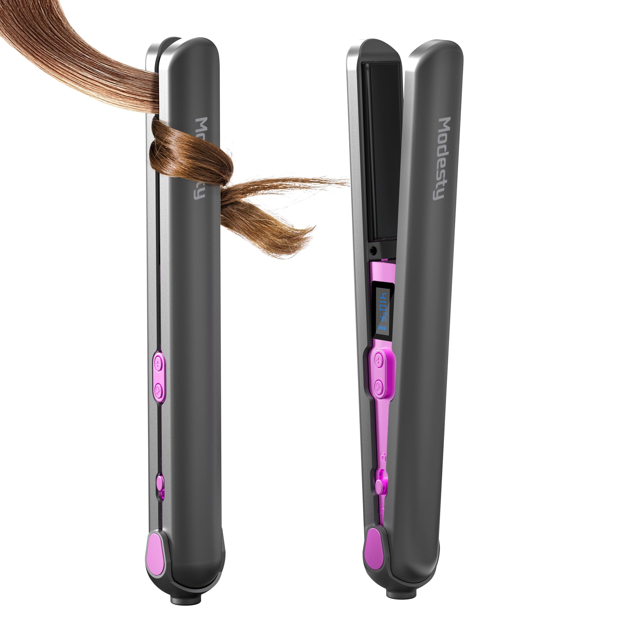 MODESTY 2-in-1 Cordless Hair Straightener and Curler - Portable ...