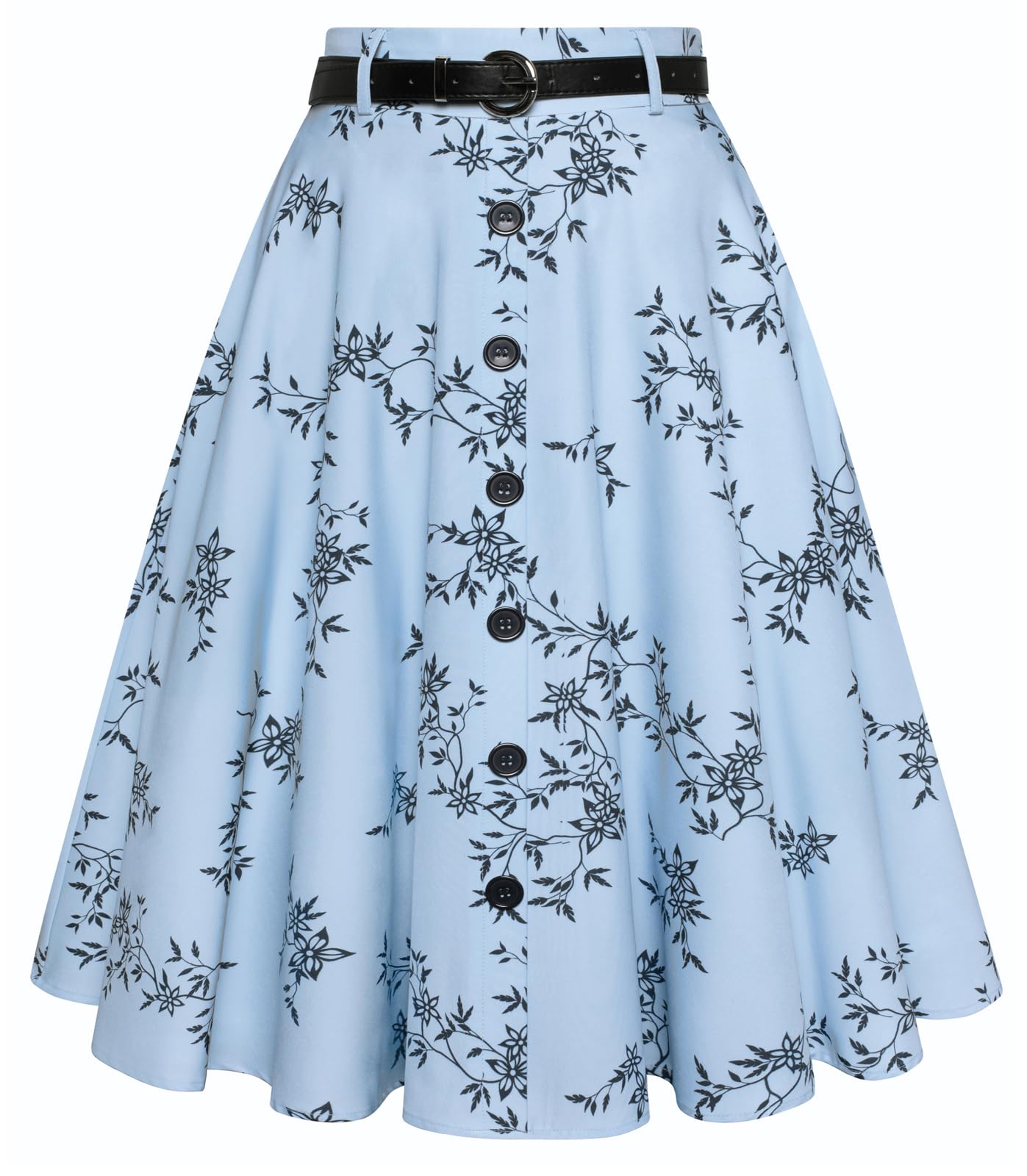 Belle Poque Womens Aline Skirt Casual Button Front Midi Skirts Summer ...
