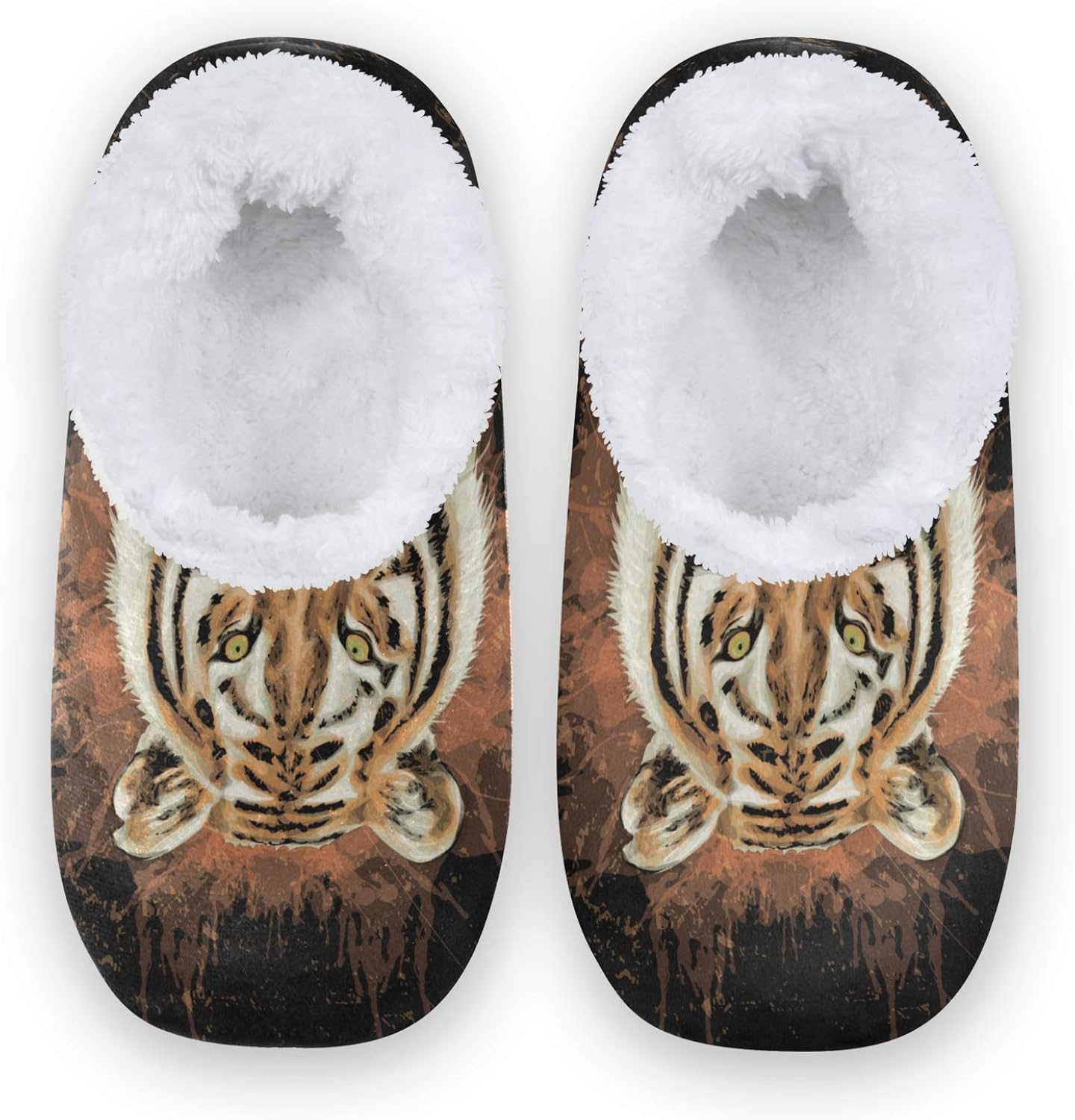 Qmxo Watercolor Animal Tiger Slippers for Women and Men, Womens Coral ...