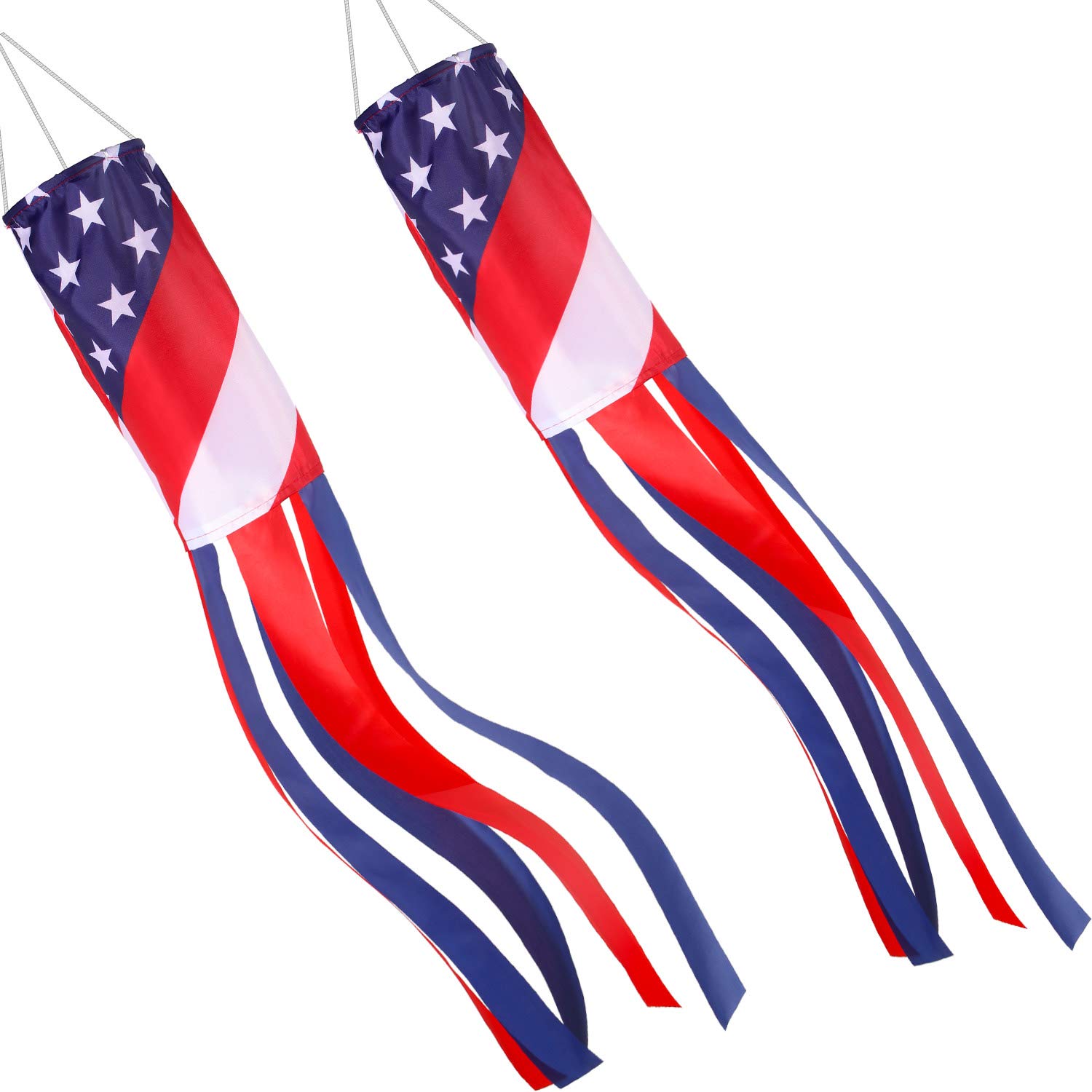 Amazon.com: 2 Pieces American Flag Windsock US Stars and Stripes ...
