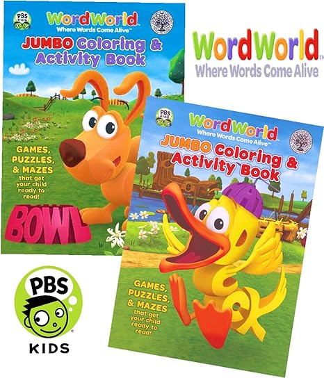 WordWorld Jumbo Coloring and Activity Book Set (2 Coloring Books ...