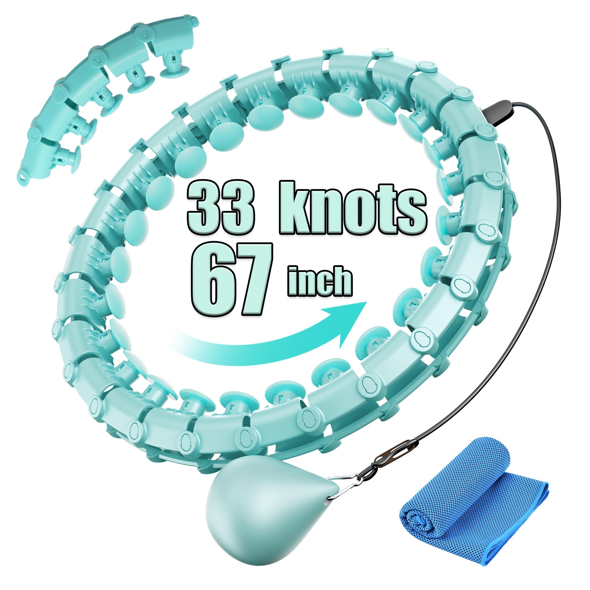 Coolboss 33 Knots Weighted Workout Hula Circle, Infinity Fit Hoop Plus ...
