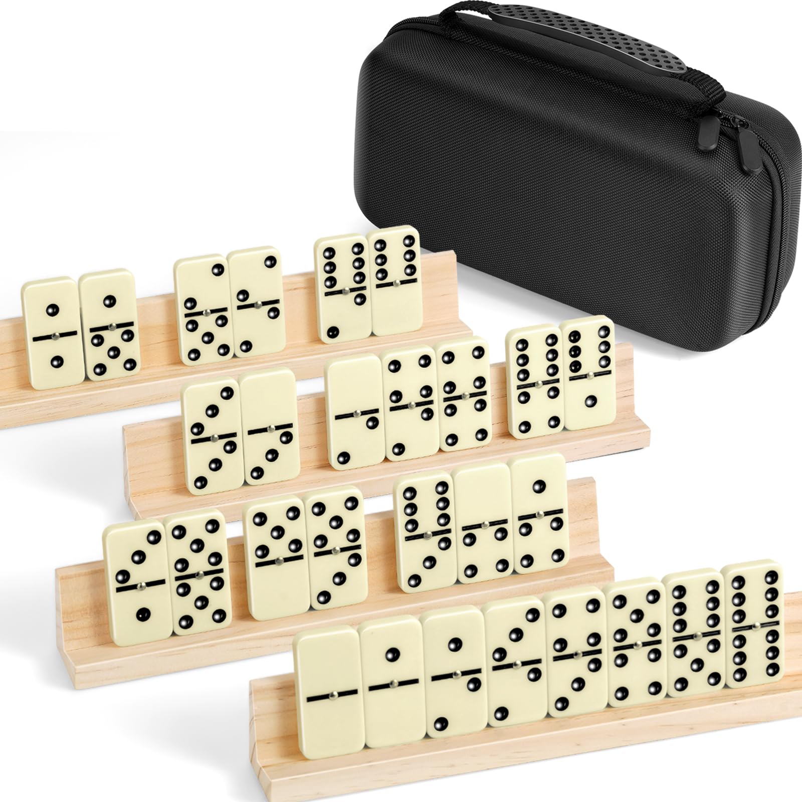 BATURU Jumbo & Extra-Thick Double 6 Dominos Set for Adults, 28 Large ...