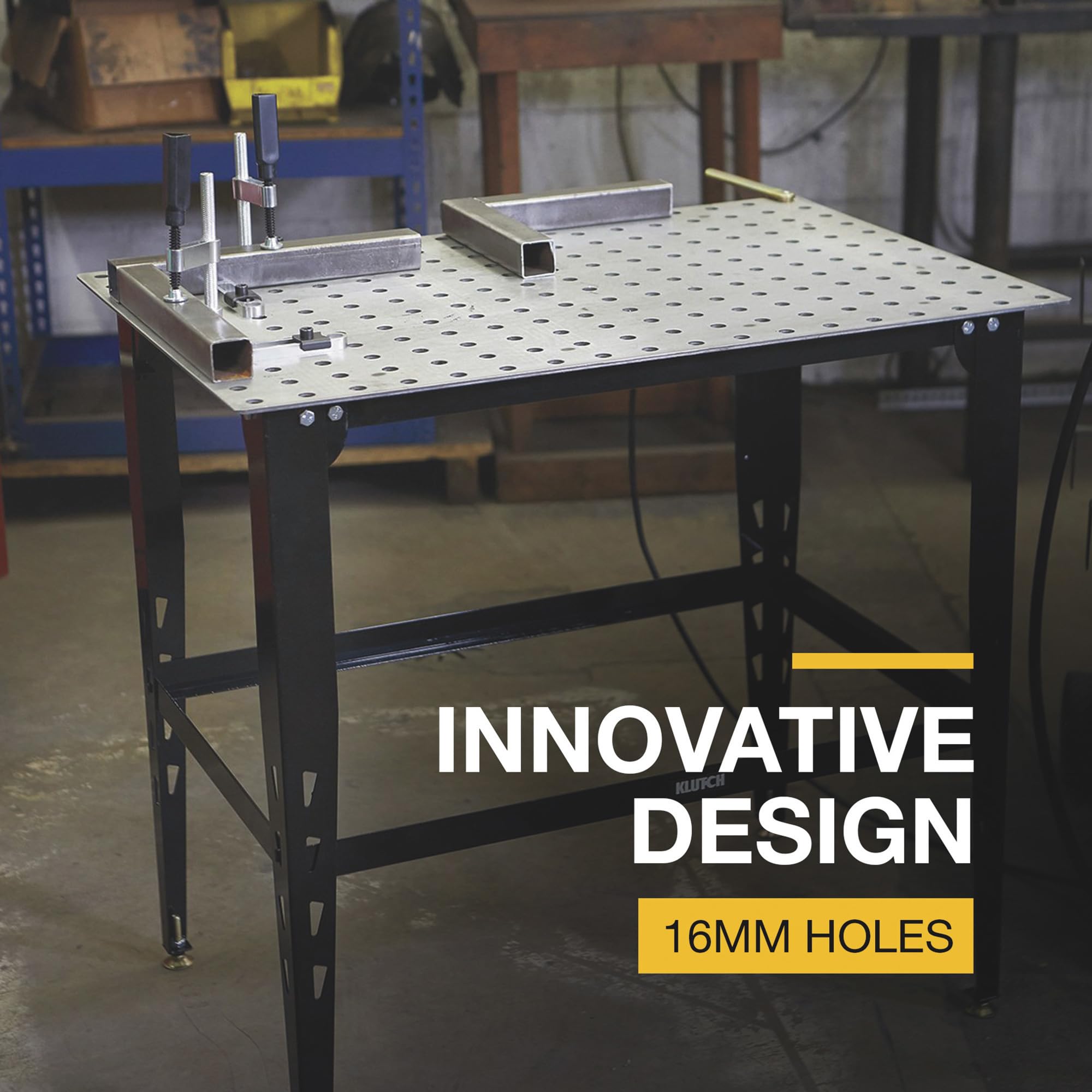 Klutch Steel Welding Table, 600 Lbs Weight Capacity, 16mm Holes, 24-Pc ...