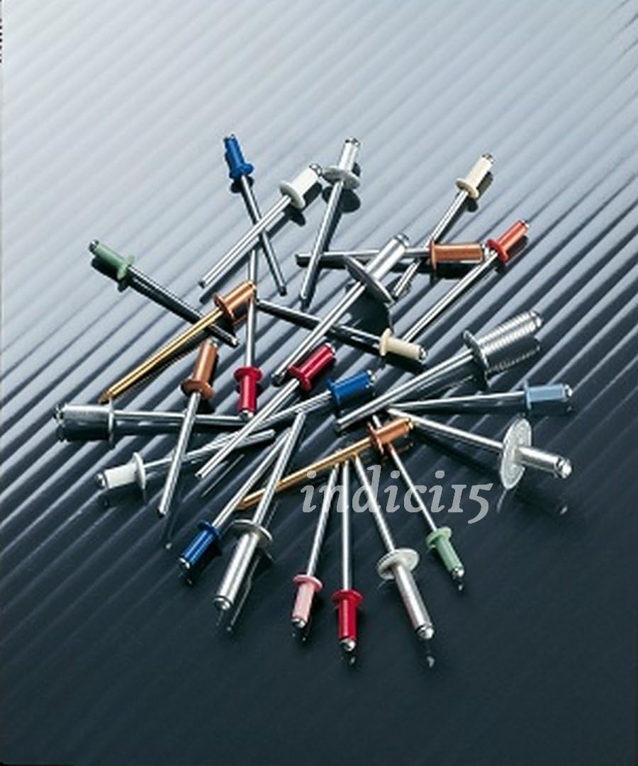 Rivetto Rivetti Alluminio Graf a Fiore per Targhe 4,8x12 10 (5+5) blu ...