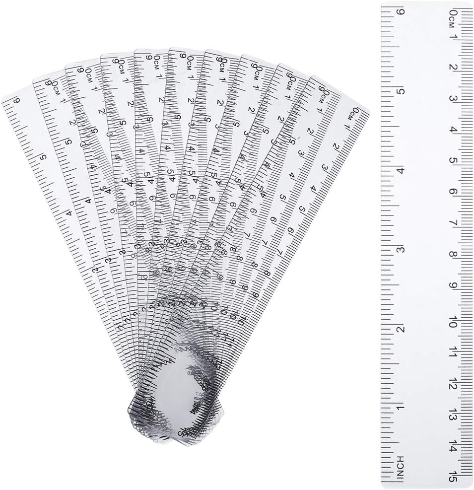 upain 15cm Ruler Set 10 Pack Shatterproof Clear Plastic Ruler 6 inch ...