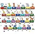 Amazon.com: Kids Wall Decals Alphabet Stickers - Animal Train ABC Wall ...