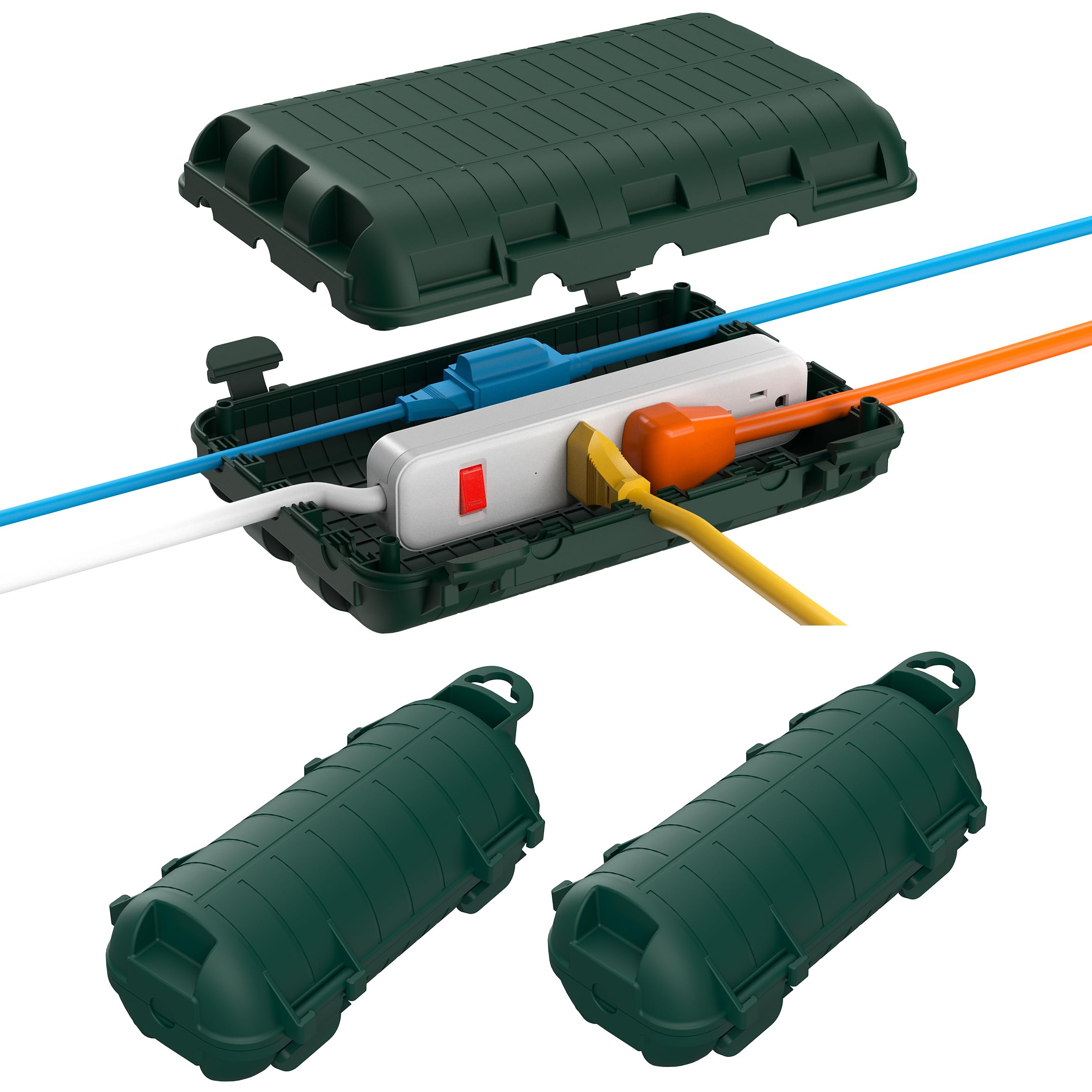 Outdoor Extension Cord Box, 3 Pack Large Waterproof Electrical Box Plug ...