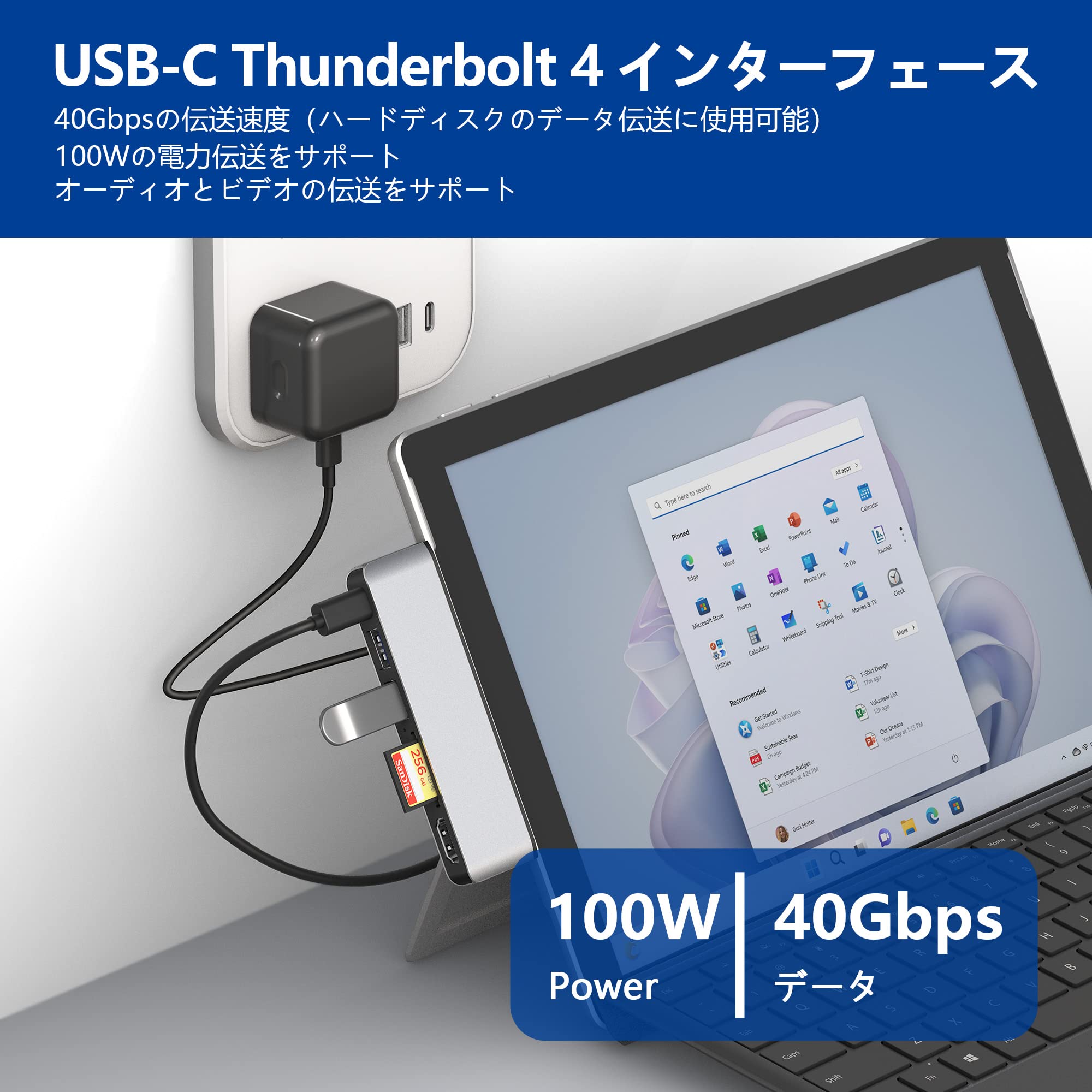 Mua Surface Pro 9 USB Hub USB-C Thunerbolt 4 (Display+Data+PD Charging ...