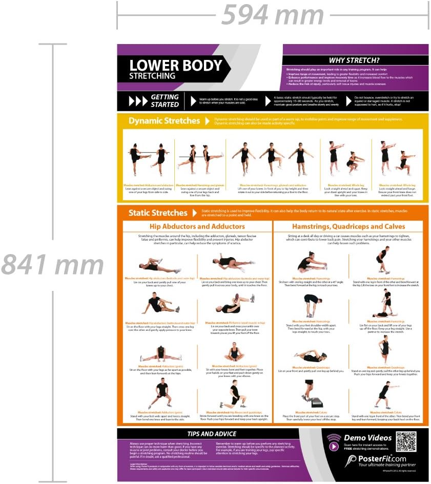 Lower Body Stretching | Dynamic & Static Stretches | Laminated Home ...