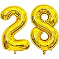 Amazon.com: Large Gold 28 Number Balloons, 40 Inch Jumbo Number 28 ...