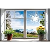 Amazon.com: FLFK Fake Window Wall Mural - Forest Jungle Faux Window ...