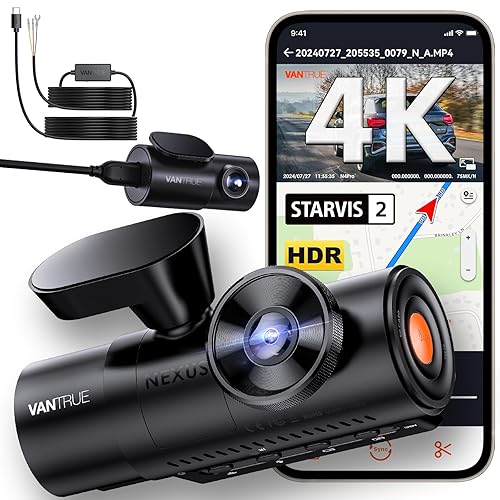 [ Bundle-2 Items: Vantrue N4 Pro 4K 3CH + Hardwire Kit ] True 4K Wi-Fi ...