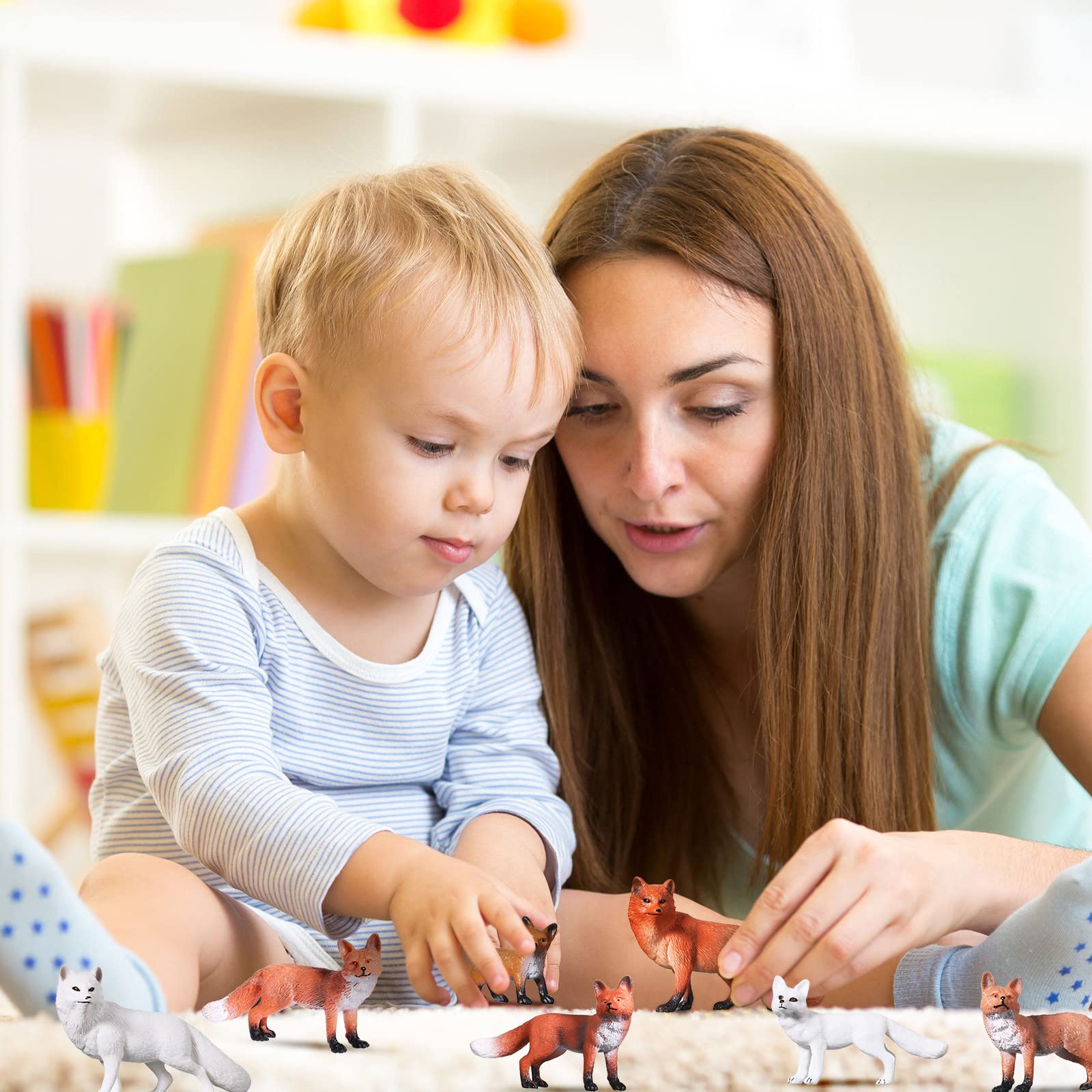 Mua 8 Pieces Fox Animal Toy Figures Set Realistic Arctic Fox Red Foxes ...