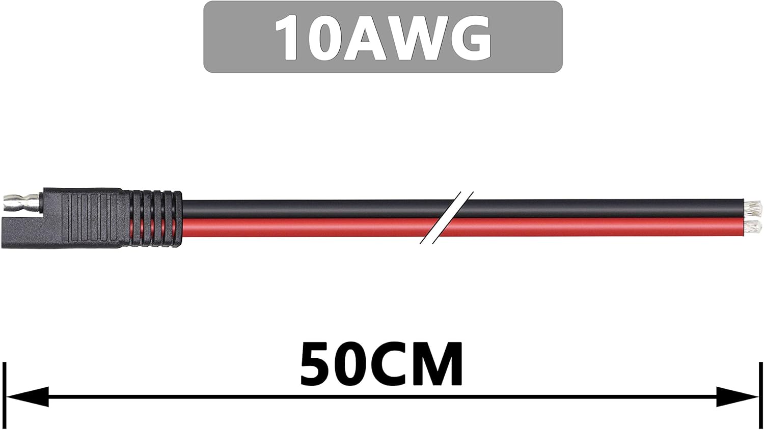 CERRXIAN 10 AWG SAE Connector DC Power Extension Cable 50CM 2 Pin ...